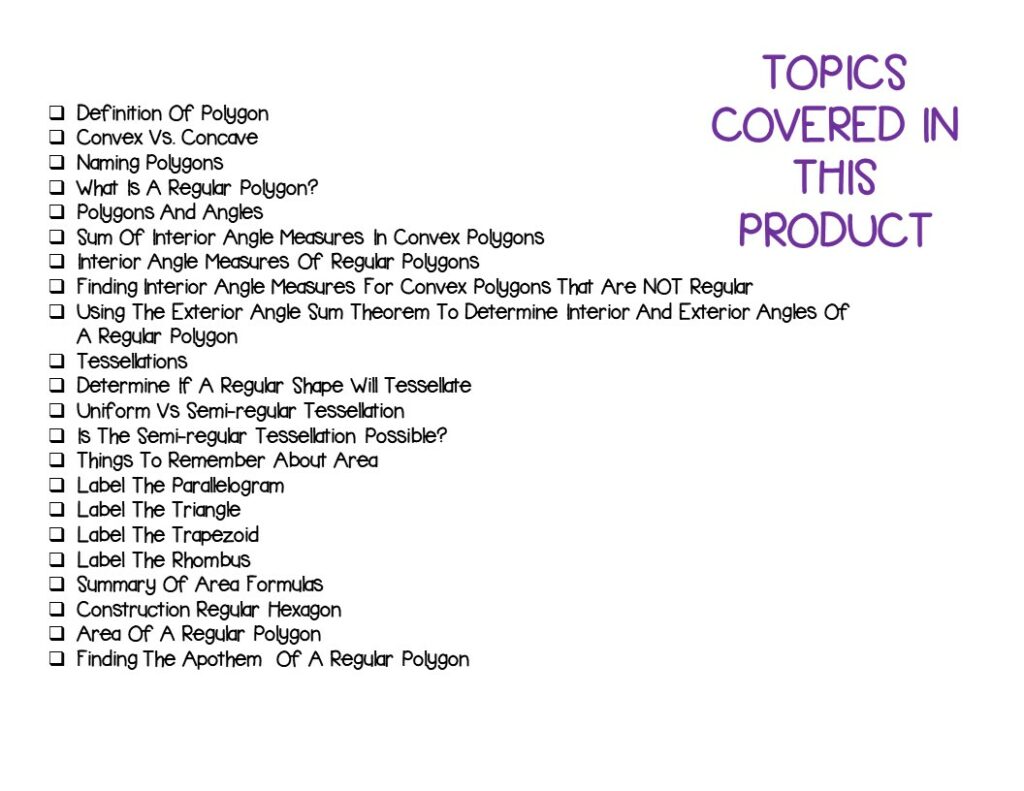 Polygons and Area - Guided Notes, Presentation, and INB Activities ...