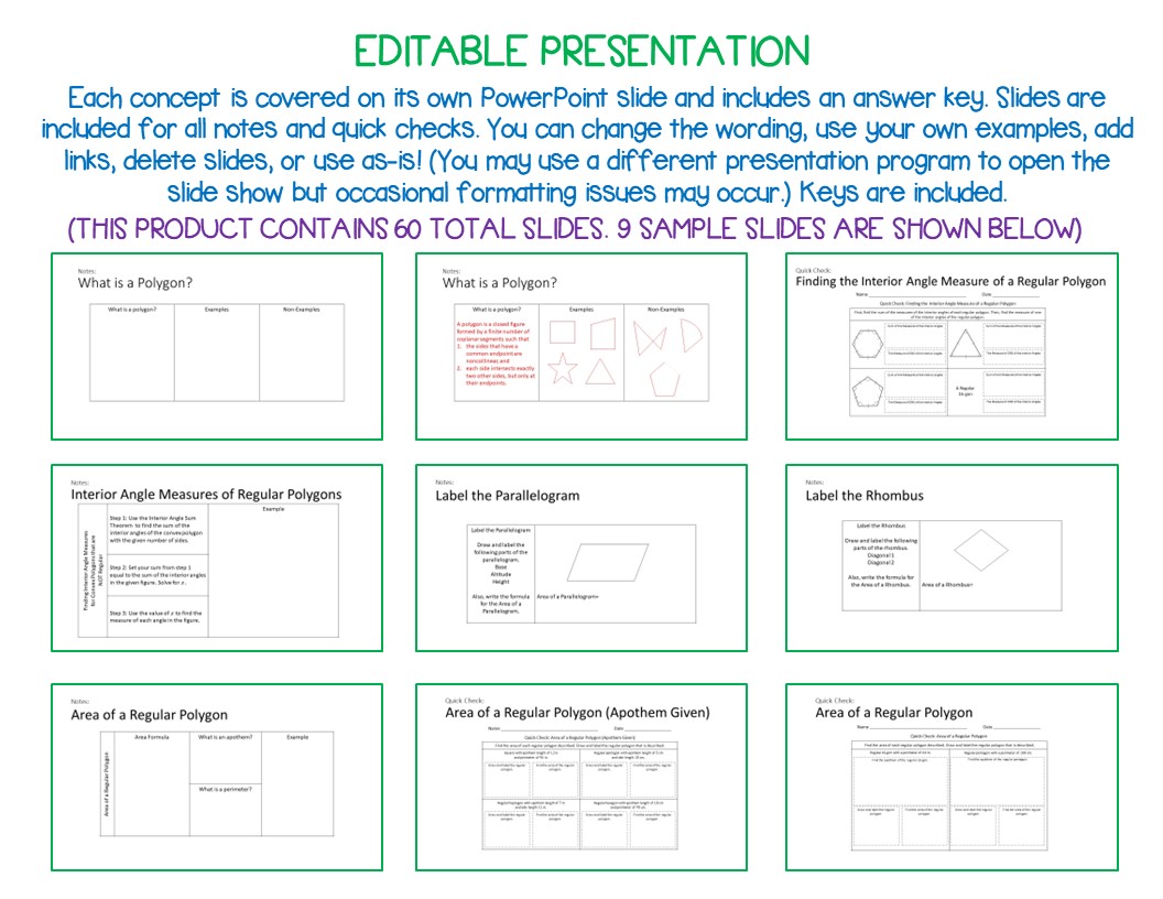 Polygons and Area - Guided Notes, Presentation, and INB Activities ...