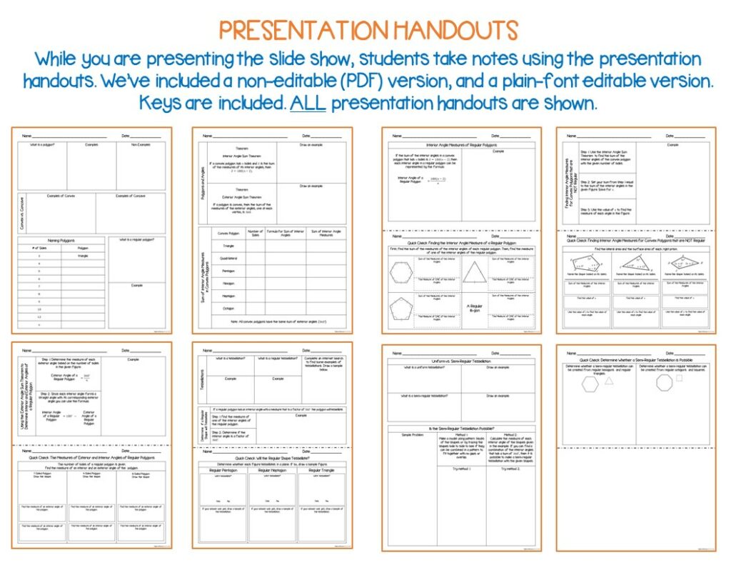 Polygons and Area - Guided Notes, Presentation, and INB Activities ...