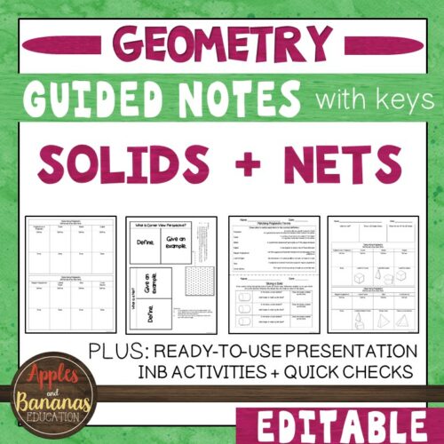 Solids and Nets - Guided Notes, Presentation, and INB Activities | Made ...