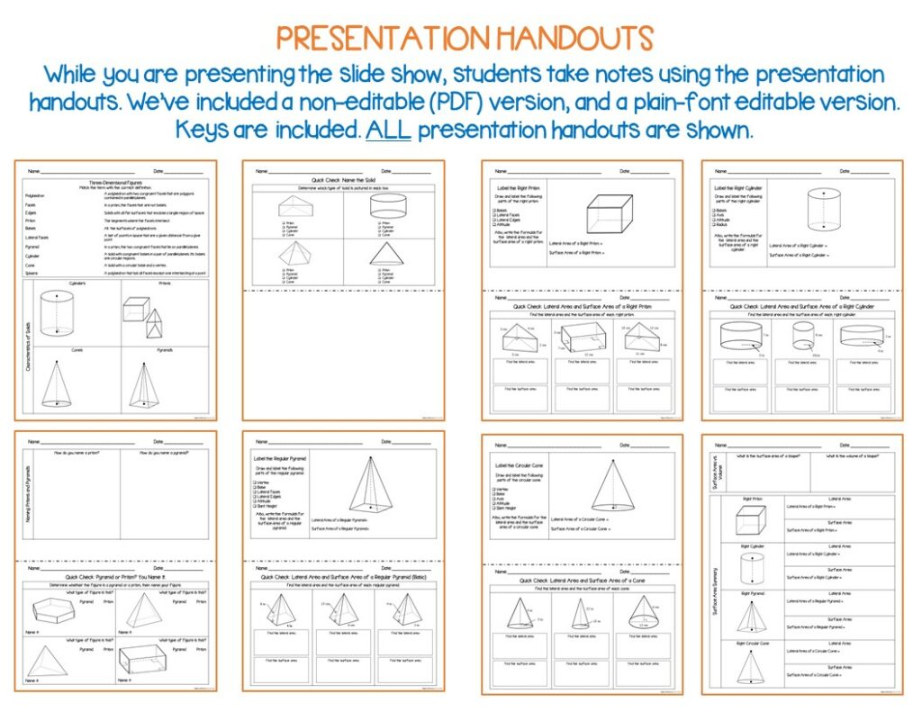 Surface Area and Volume - Guided Notes, Presentation, and INB ...