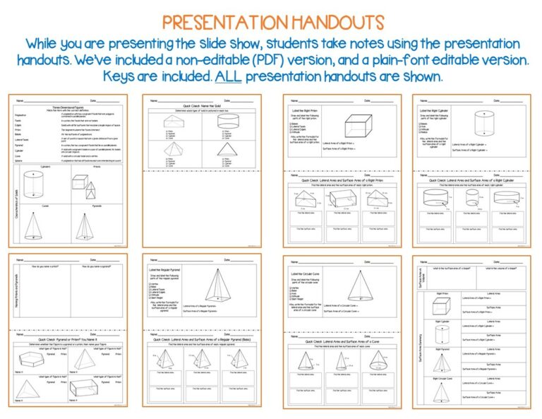 Surface Area and Volume - Guided Notes, Presentation, and INB ...