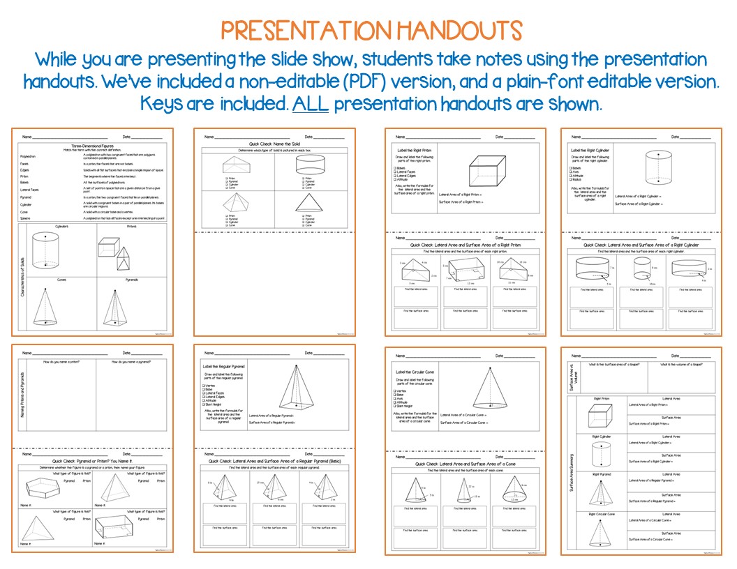 Surface Area and Volume - Guided Notes, Presentation, and INB ...