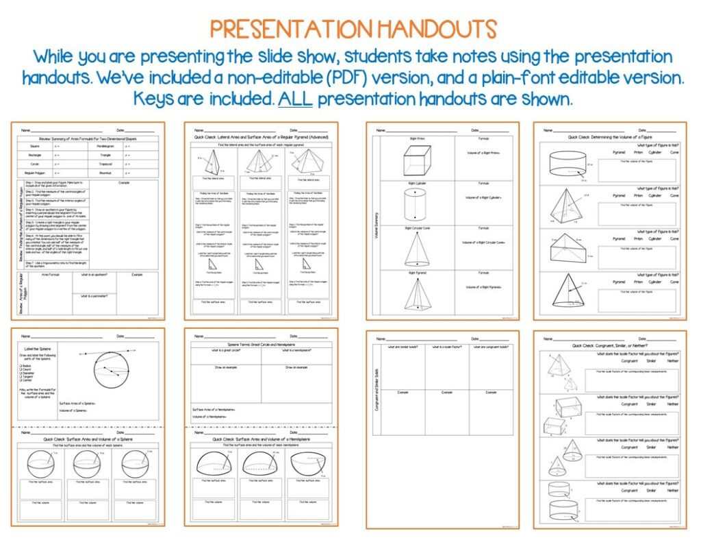 Surface Area and Volume - Guided Notes, Presentation, and INB ...