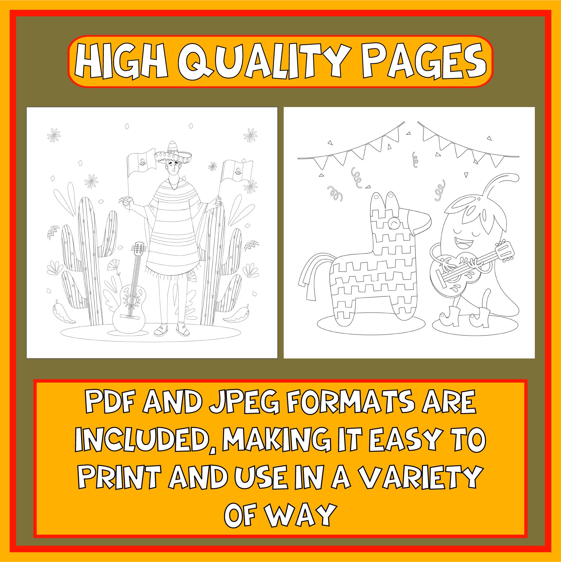 Cinco De Mayo coloring pages for kids- Mexico Activity For Cinco De ...