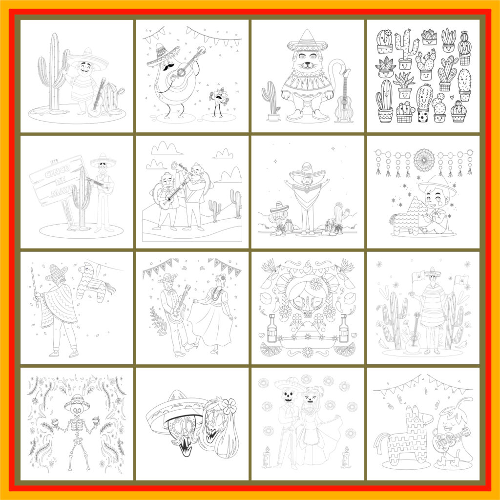 Cinco De Mayo coloring pages for kids- Mexico Activity For Cinco De ...