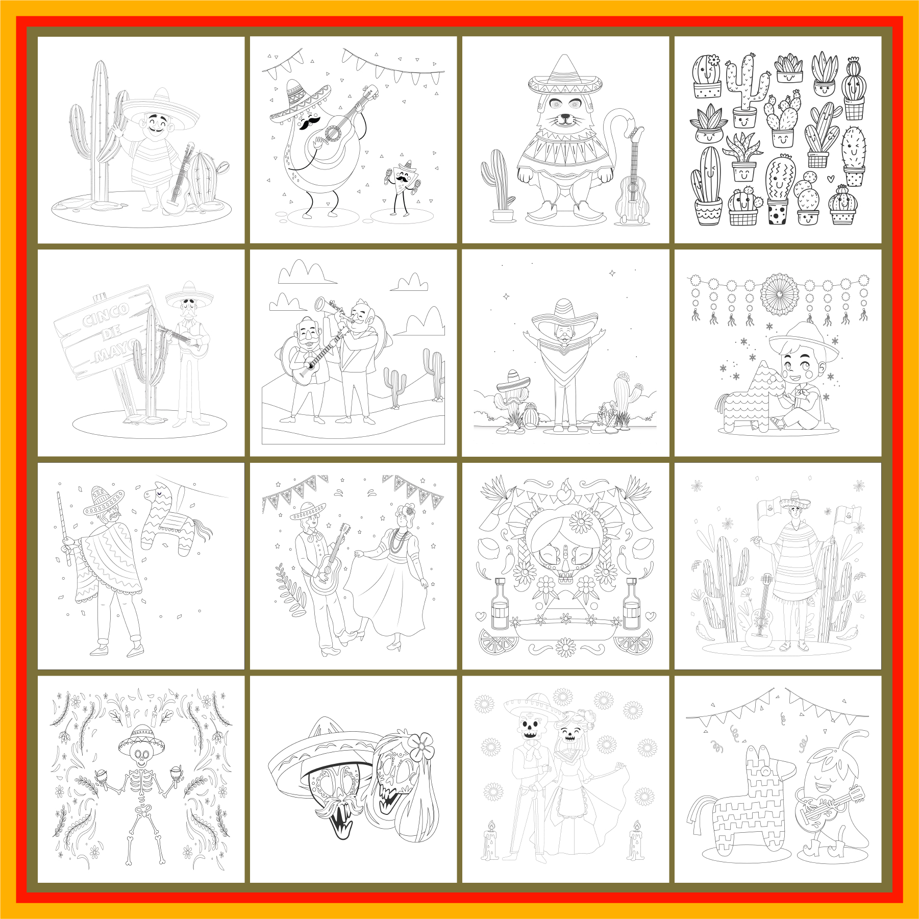 Cinco De Mayo coloring pages for kids- Mexico Activity For Cinco De ...
