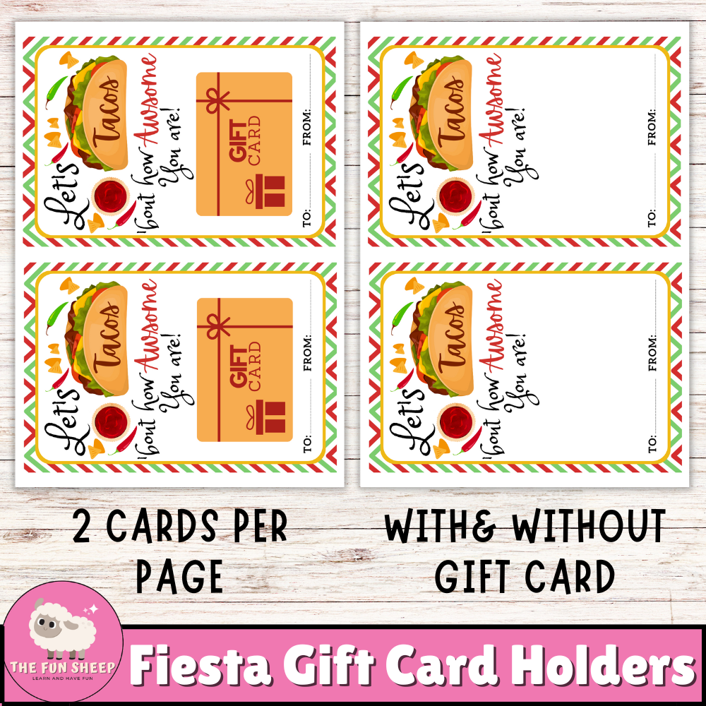Fiesta Gift Card Holder |Cinco De Mayo Teacher Appreciation Gift SET OF ...