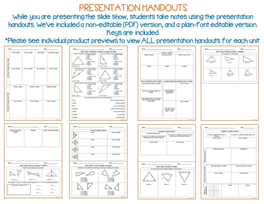 Geometry Guided Notes, Presentation, and INB Bundle | Made By Teachers