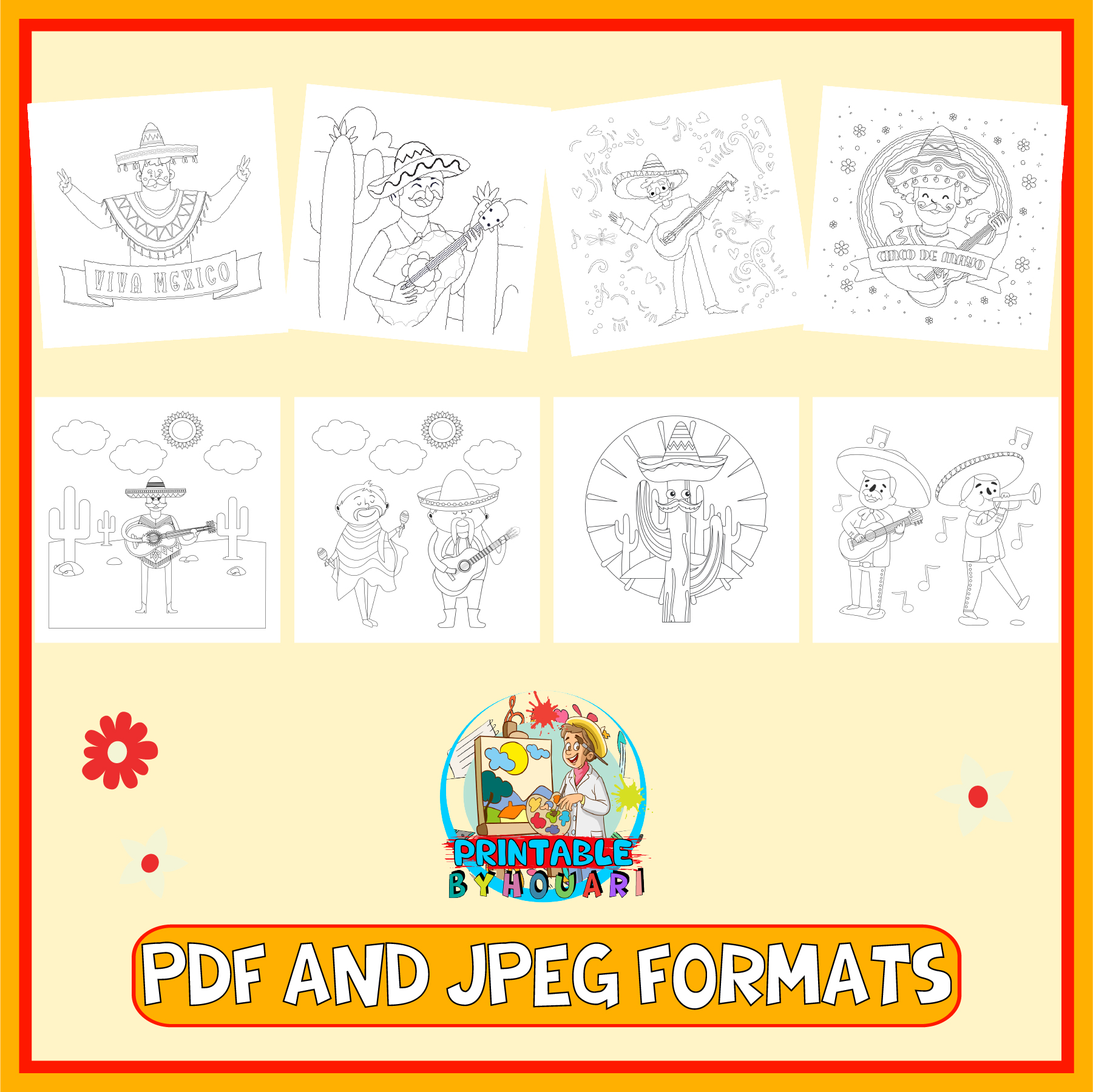 Cinco De Mayo coloring pages for kids- Mexico Activity For Cinco De ...
