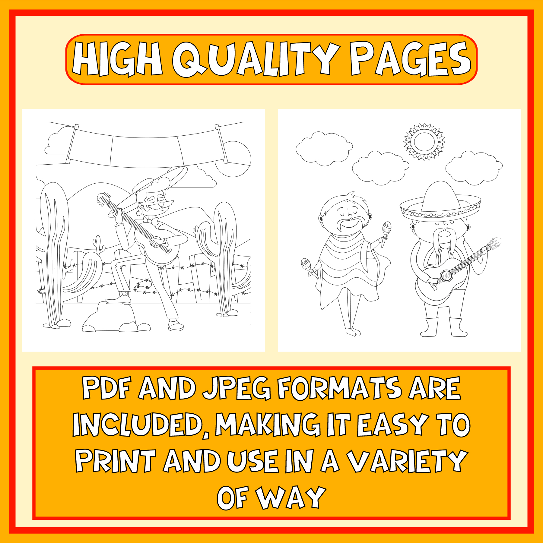 Cinco De Mayo coloring pages for kids- Mexico Activity For Cinco De ...