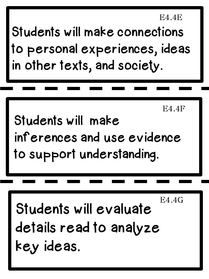 12th Grade Texas TEKS English IV Learning Objectives Cards | Color & B ...