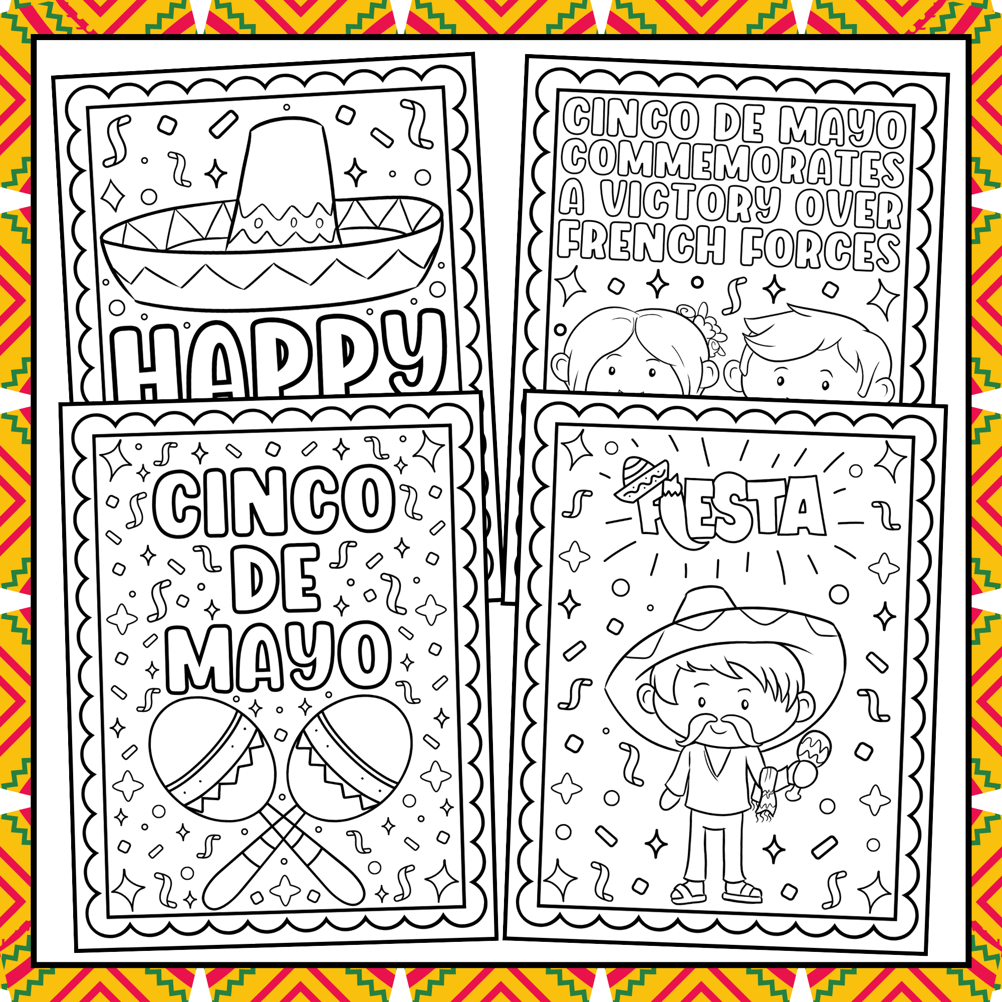 Cinco De Mayo Coloring Pages | Cinco De Mayo Coloring Sheets | Cinco De ...