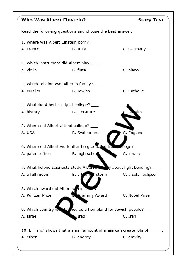 Jess Brallier "Who Was Albert Einstein?" worksheets | Made By Teachers