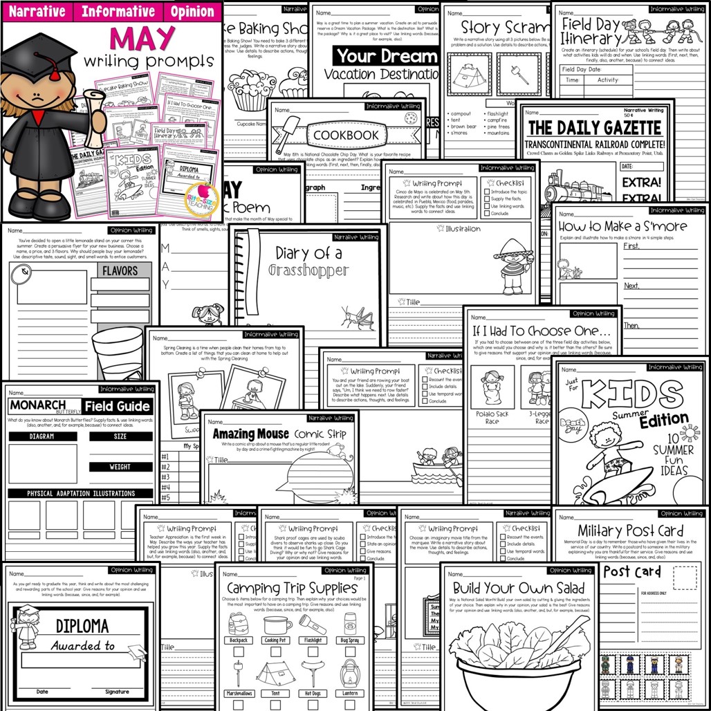 May Writing Prompts | Real-World and Draw & Write Formats | PDF ...
