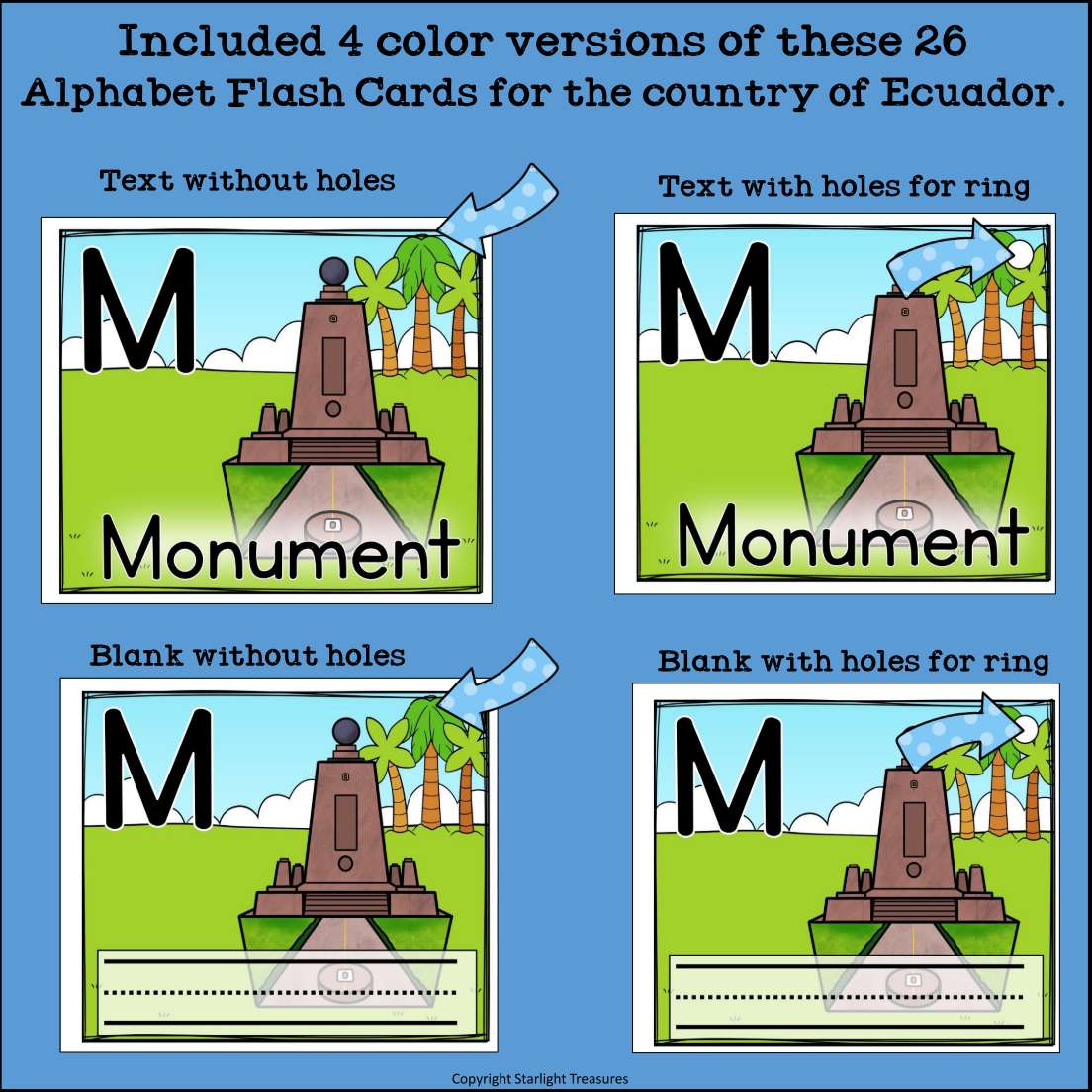 Alphabet Flash Cards for Early Readers - Country of Ecuador | Made By ...