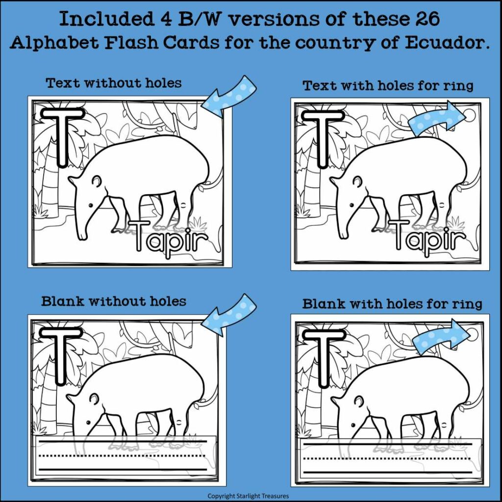 Alphabet Flash Cards for Early Readers - Country of Ecuador | Made By ...
