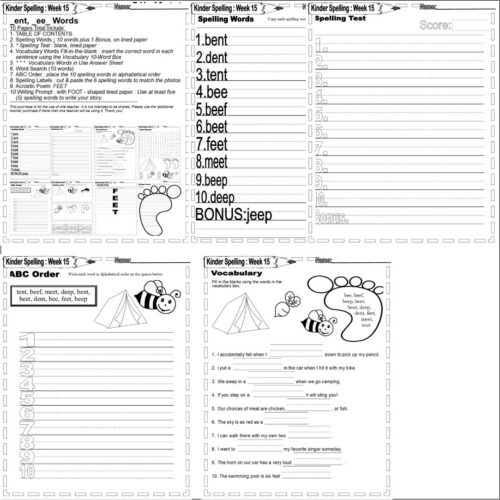 Kindergarten Spelling Worksheets Curriculum Week 15 | Made By Teachers