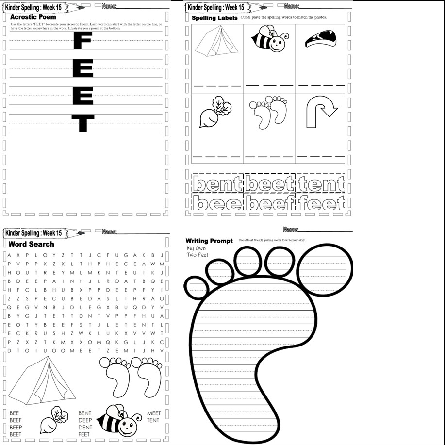 Kindergarten Spelling Worksheets Curriculum Week 15 | Made By Teachers