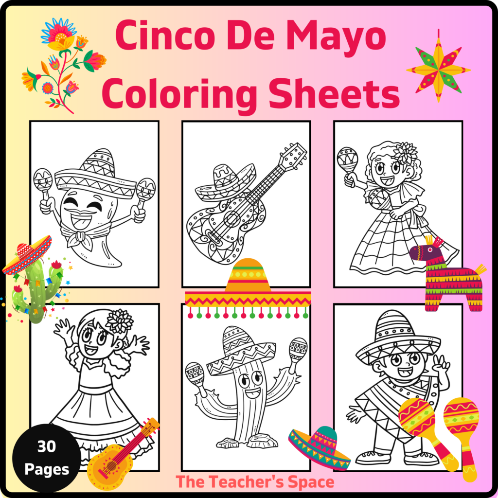 Cinco De Mayo Coloring Sheets | Hispanic Heritage Month | Made By Teachers