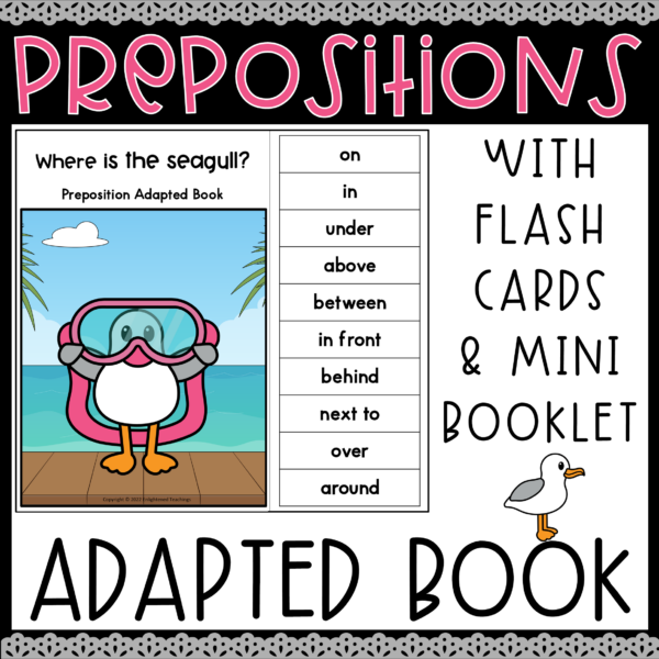 Summer Prepositions Adapted Book Interactive Booklet Flash Cards ...