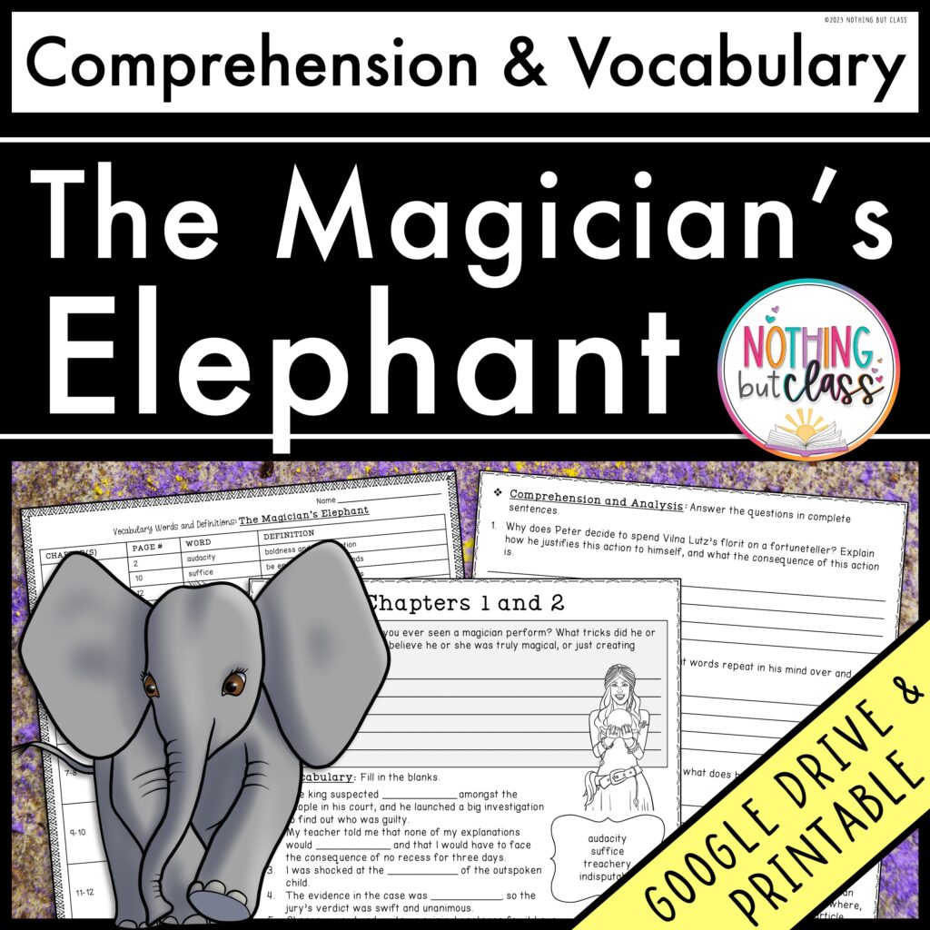 The Magician's Elephant Comprehension and Vocabulary Pack | Made By ...