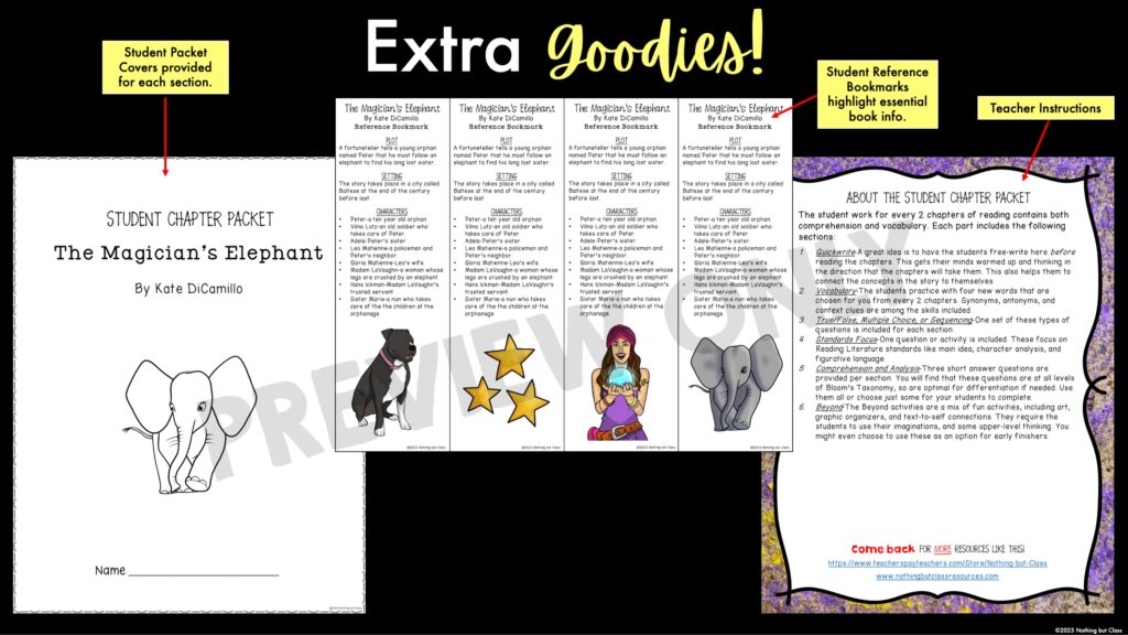 The Magician's Elephant Comprehension and Vocabulary Pack | Made By ...