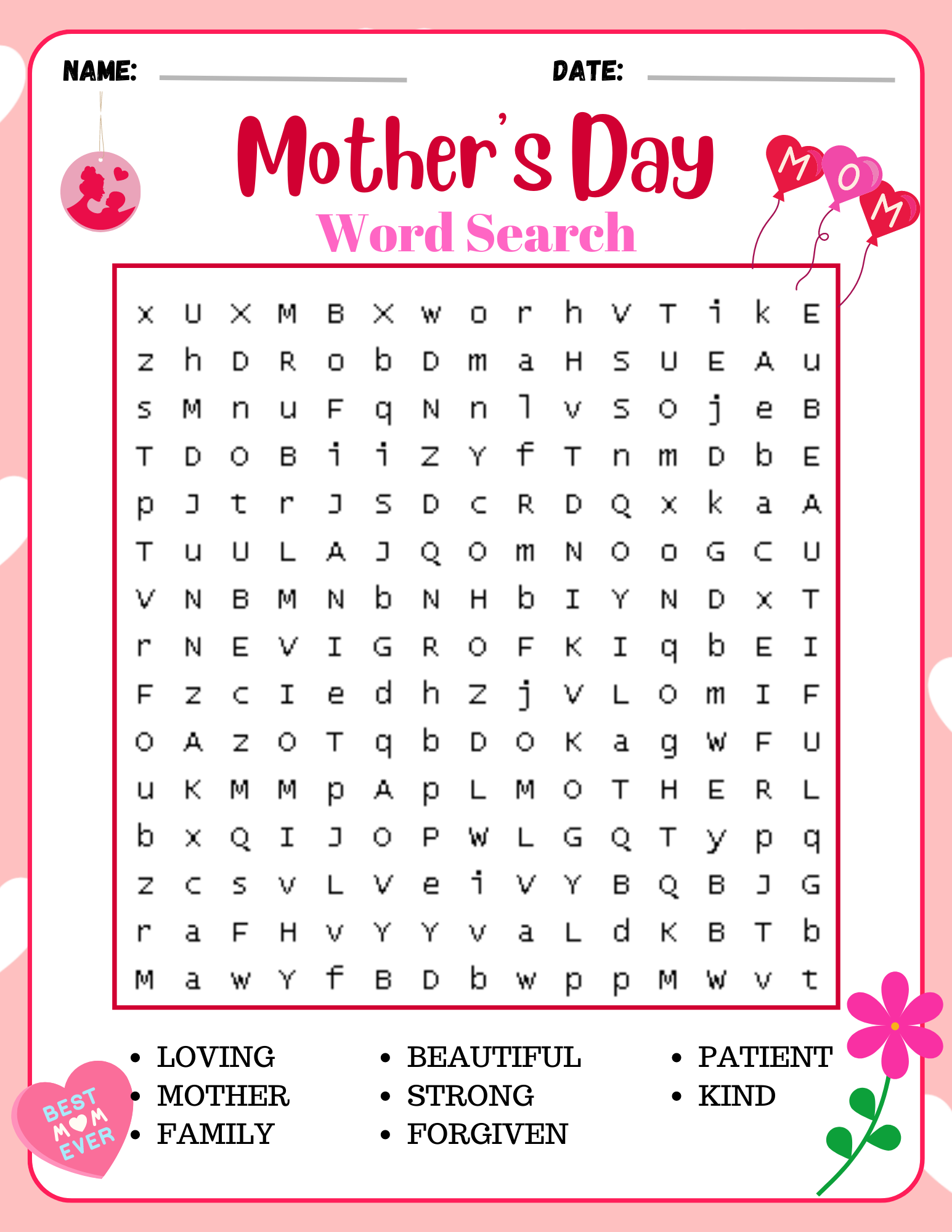 Mother's Day Word Search | Made By Teachers
