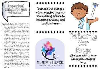 PUBERTY FOR BOYS Counseling Brochure for Kids | Made By Teachers