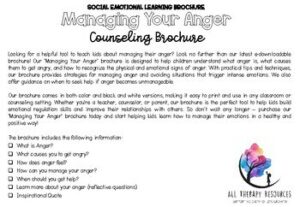Anger Management Brochure - School Counseling Brochure | Made By Teachers