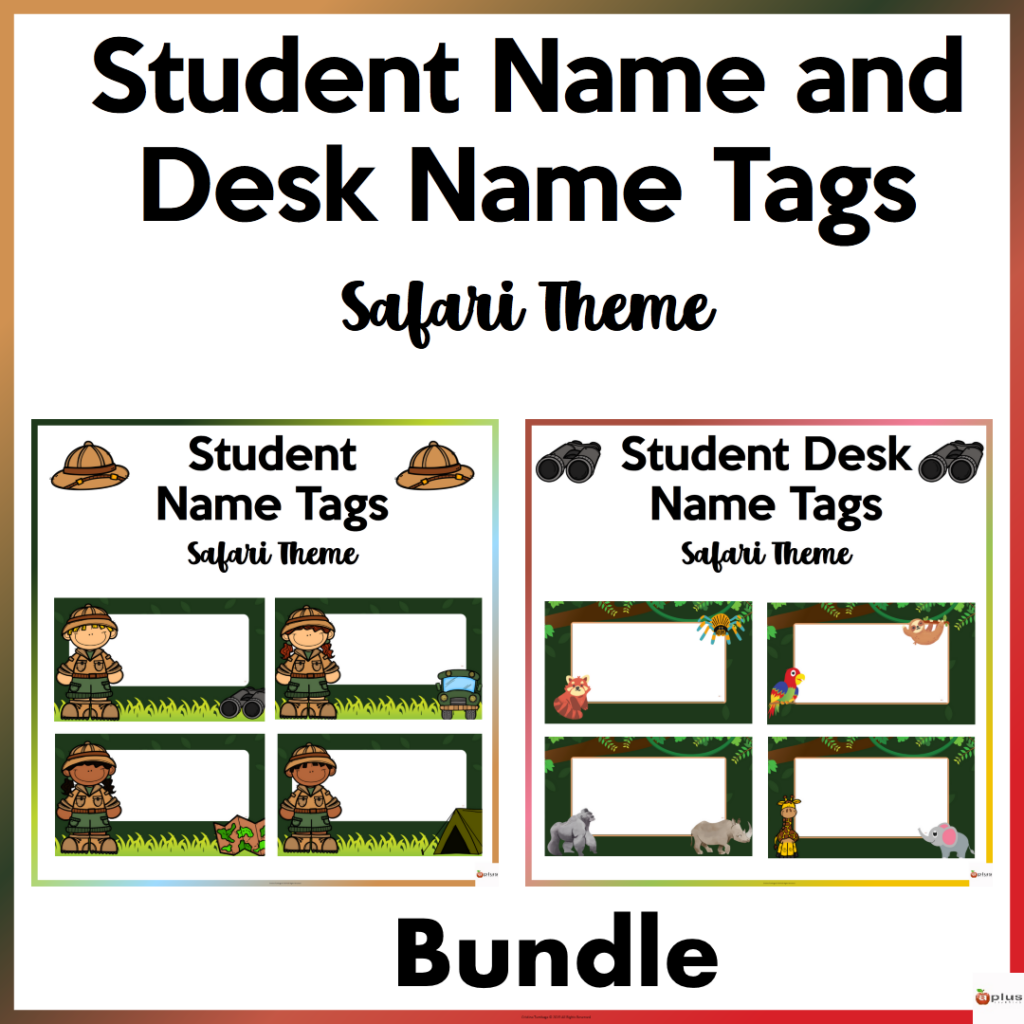 Safari Theme Student and Desk Name Tags Editable Bundle | Made By Teachers