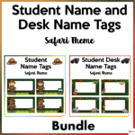 Safari Theme Student and Desk Name Tags Editable Bundle | Made By Teachers
