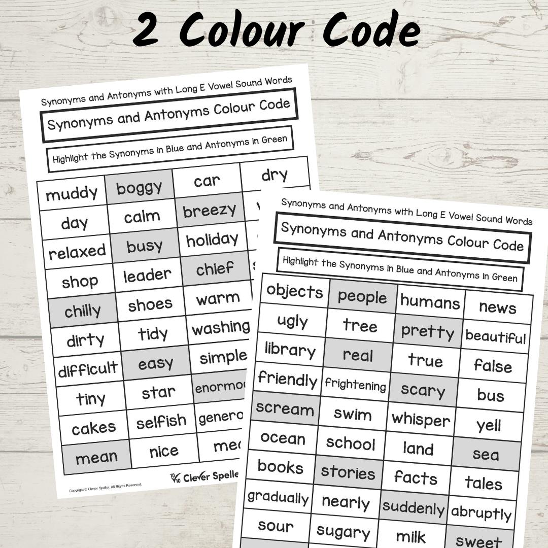 Synonyms and Antonyms - No Prep Worksheets - Story Based Grammar ...
