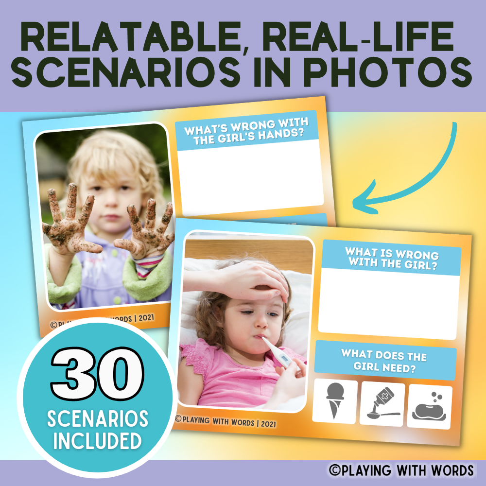 Problem Solving Scenarios for Speech Therapy - Everyday Scenes- BOOM ...