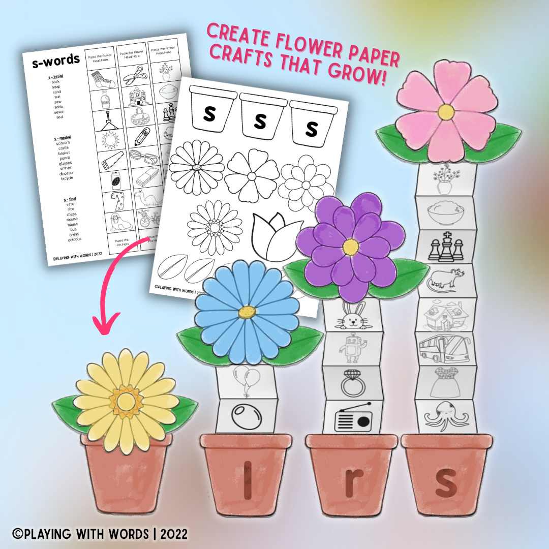 Grow Flowers for Articulation Spring Crafts for Speech Therapy | Made ...
