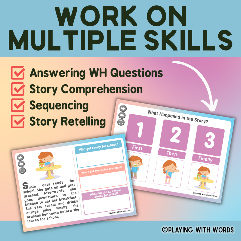 Sequencing 3 Events for Story Retell BOOM CARDS™ | Made By Teachers