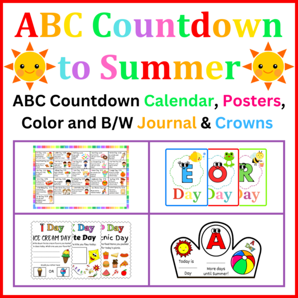 ABC Countdown Journal, Calendar, Posters, Crowns (End of School Year ...