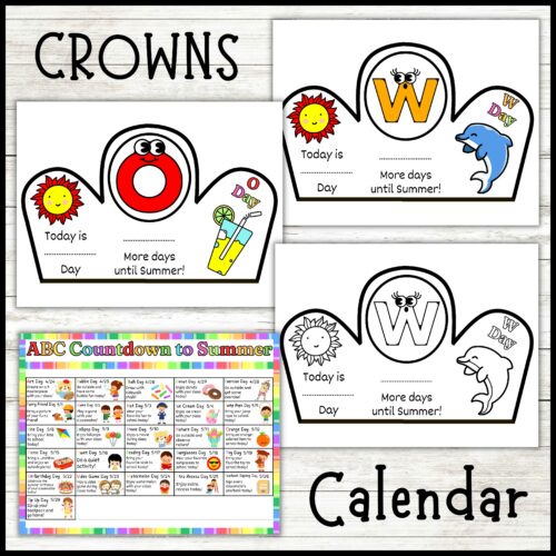 ABC Countdown Journal, Calendar, Posters, Crowns (End of School Year ...