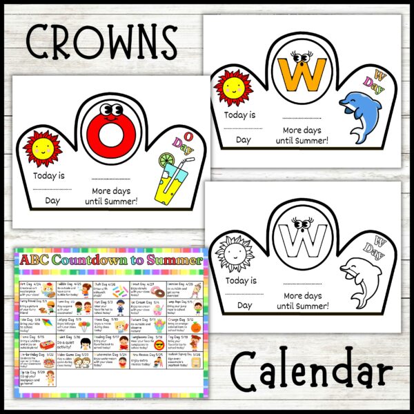 ABC Countdown Journal, Calendar, Posters, Crowns (End of School Year ...