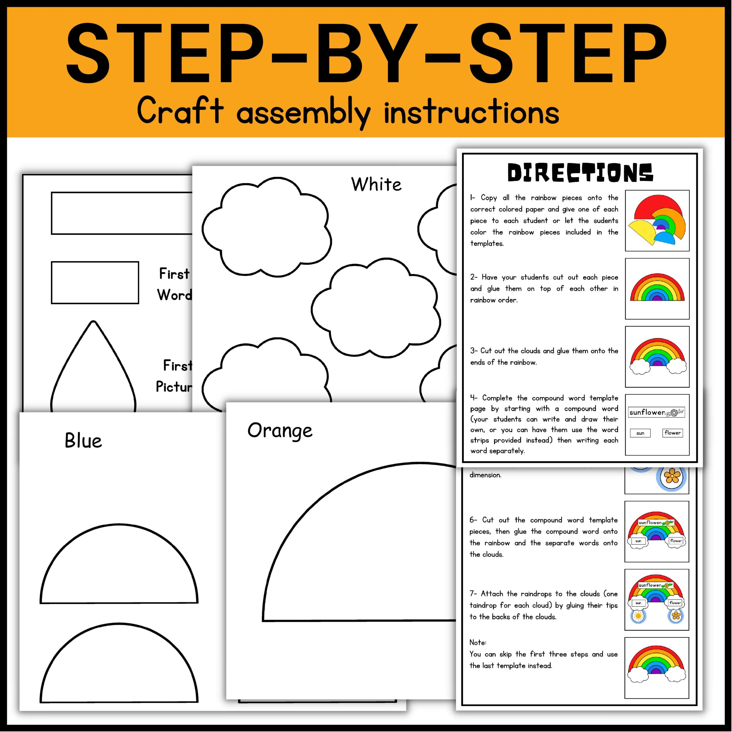Rainbow Craft Addition, CVC & Compound Words - Spring Activity | Made ...