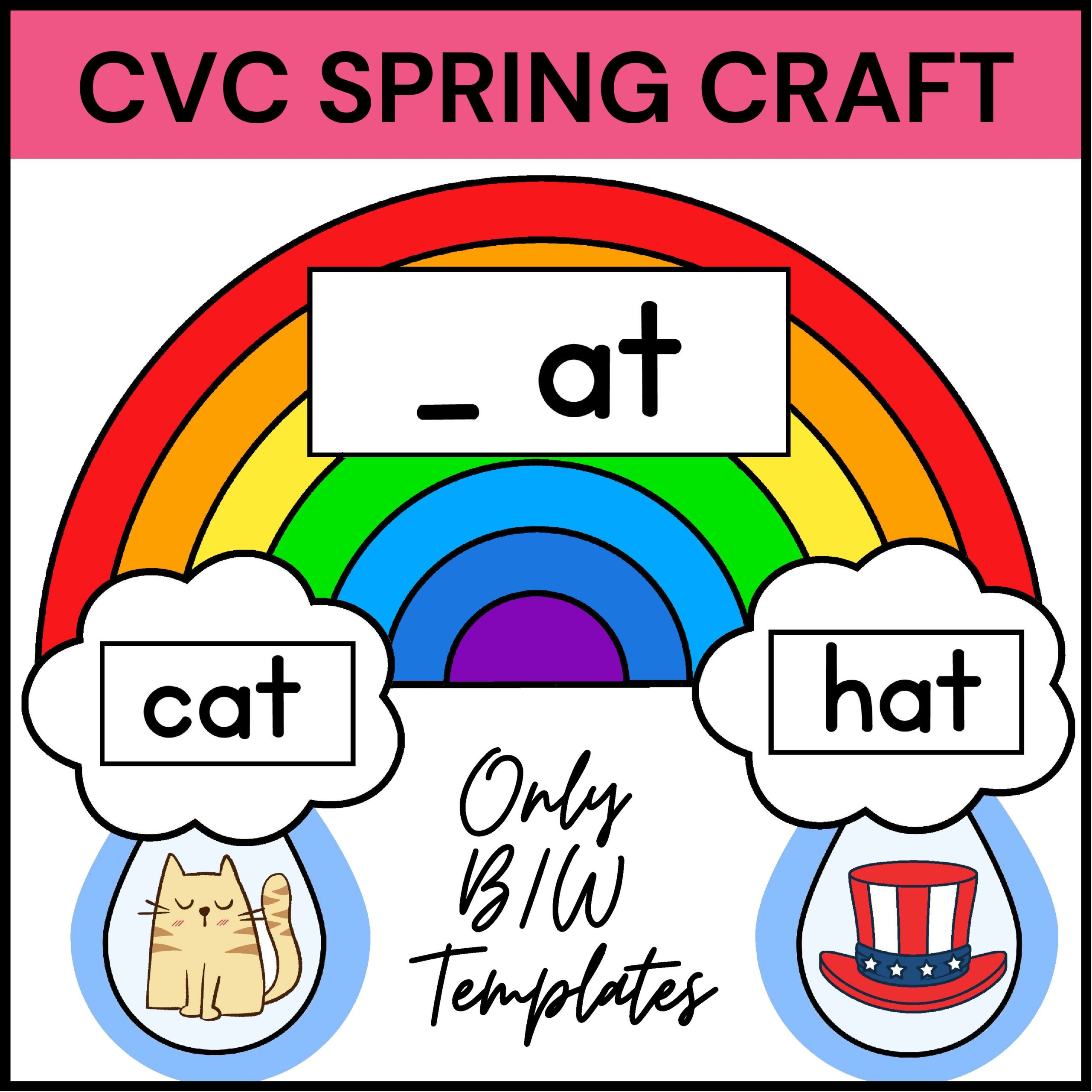 Rainbow Craft Addition, CVC & Compound Words - Spring Activity | Made ...
