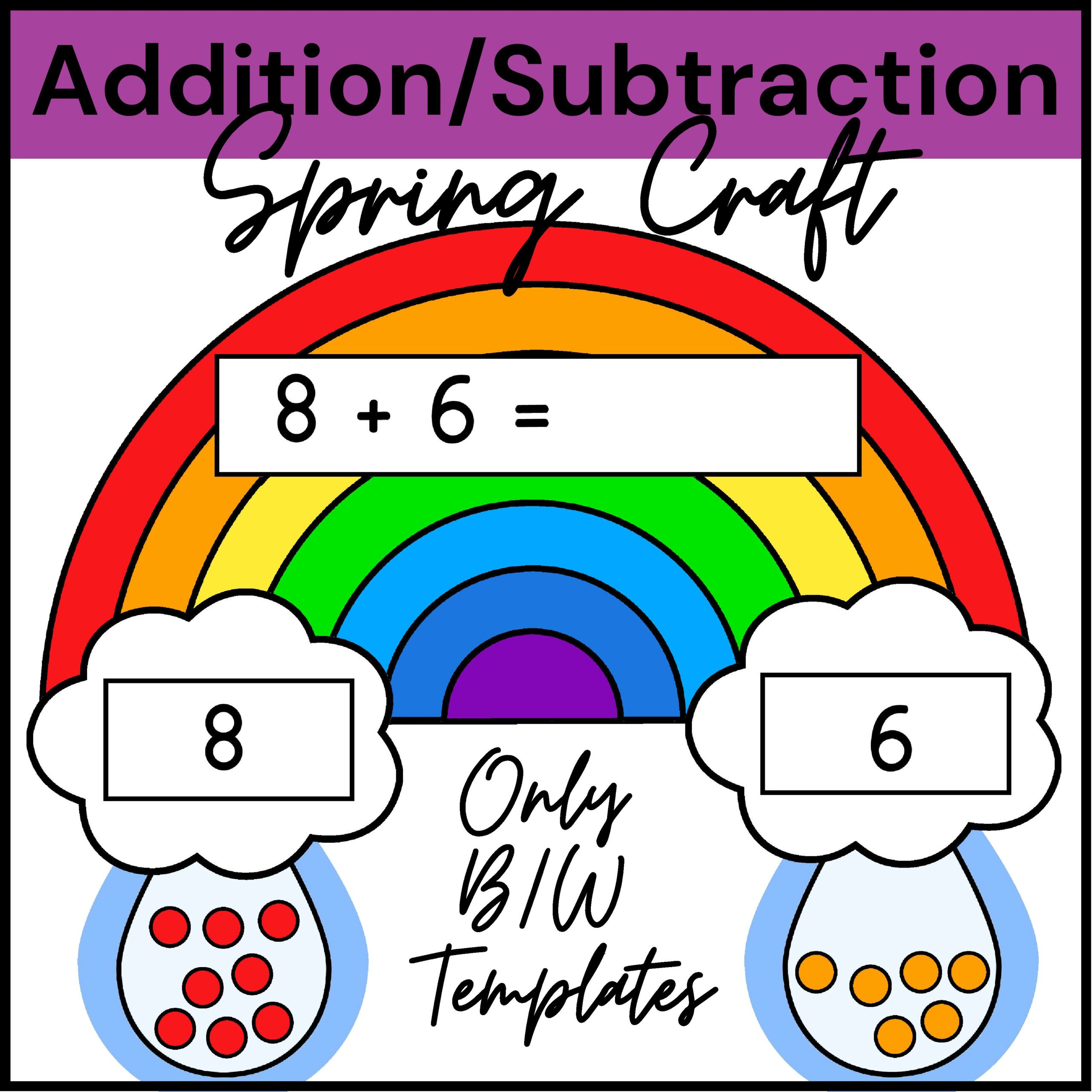 Rainbow Craft Addition, CVC & Compound Words - Spring Activity | Made ...