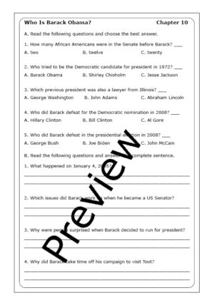 Roberta Edwards "Who Is Barack Obama?" worksheets | Made By Teachers