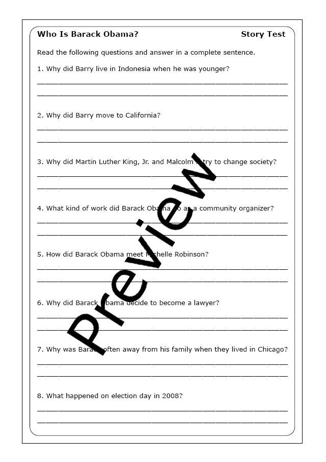 Roberta Edwards "Who Is Barack Obama?" worksheets | Made By Teachers