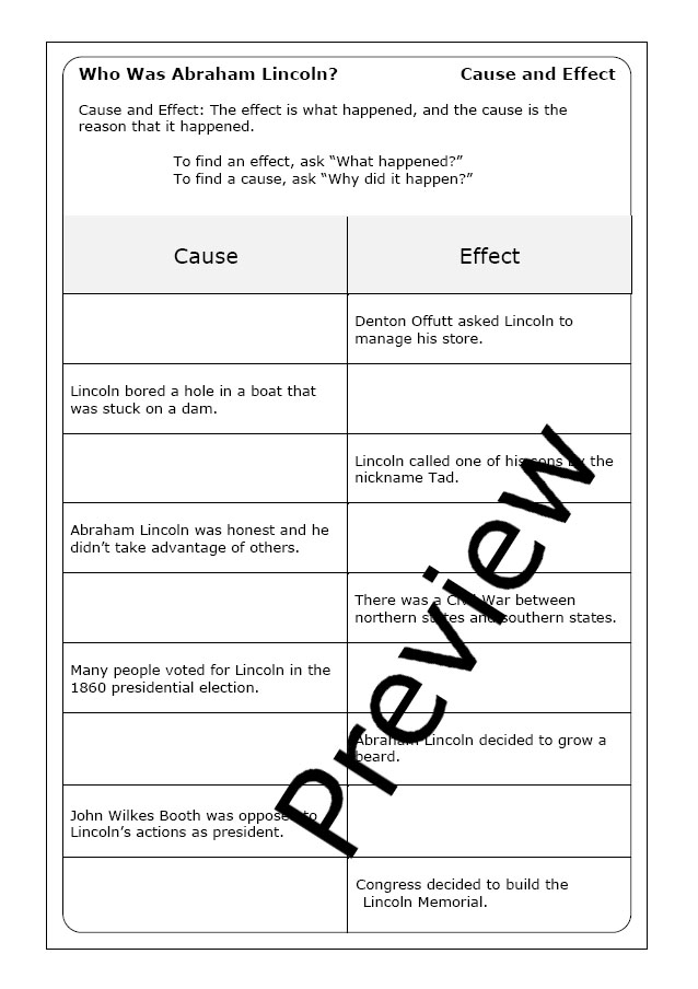 Janet Pascal "Who Was Abraham Lincoln?" worksheets | Made By Teachers