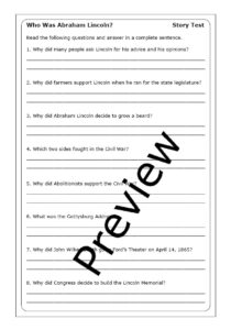 Janet Pascal "Who Was Abraham Lincoln?" worksheets | Made By Teachers