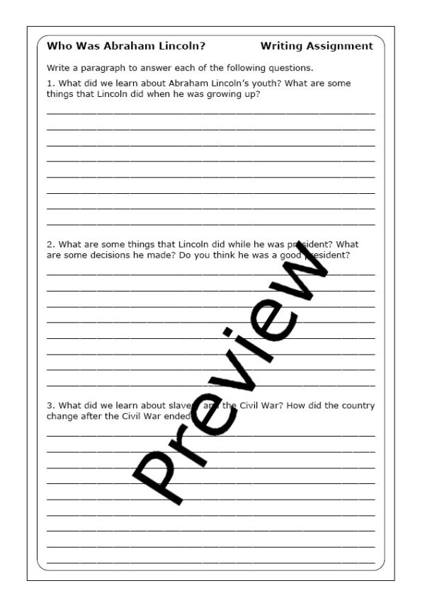 Janet Pascal "Who Was Abraham Lincoln?" worksheets | Made By Teachers