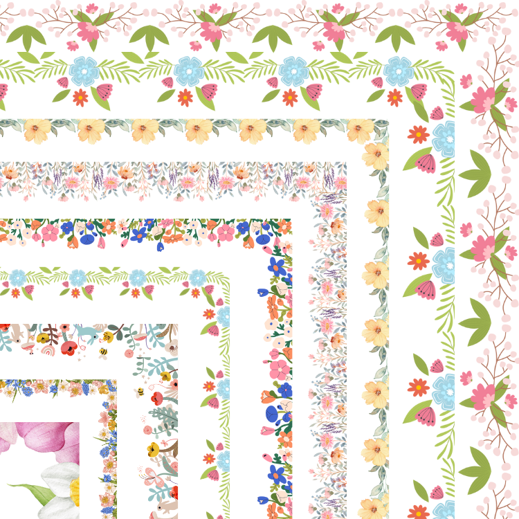 Frame Clipart, Borders clipart, Flower borders Clipart,commercial use ...