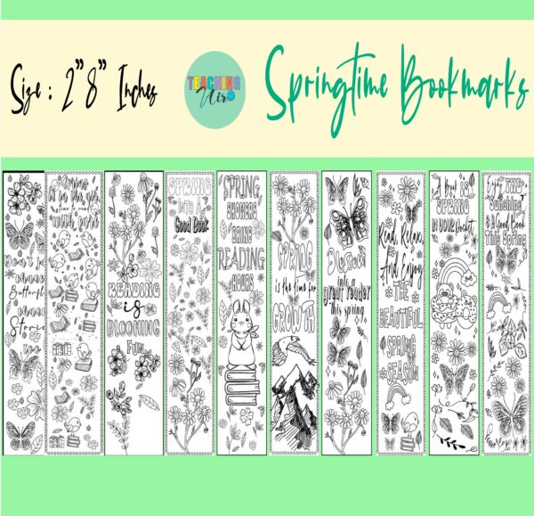 Springtime Bookmarks | Spring Bookmarks For book lovers & readers ...