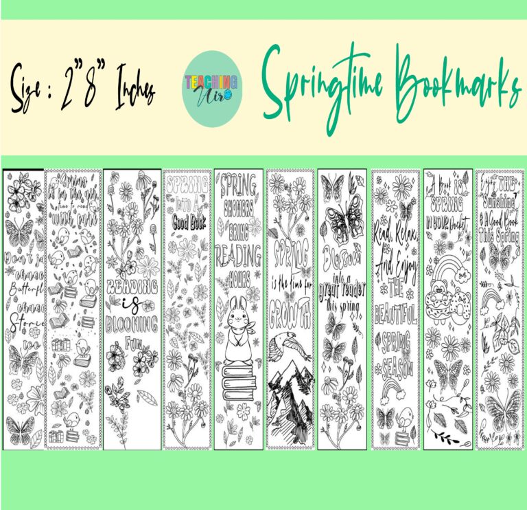 Springtime Bookmarks | Spring Bookmarks For book lovers & readers ...